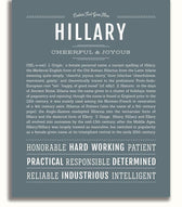 Hillary Personalized Name Meaning Art Prints – Name Stories
