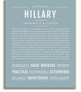 Hillary Personalized Name Meaning Art Prints – Name Stories