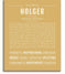 Holger Personalized Name Meaning Art Prints – Name Stories