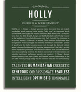 Holly Personalized Name Meaning Art Prints – Name Stories
