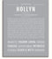 Hollyn Personalized Name Meaning Art Prints – Name Stories