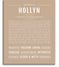 Hollyn Personalized Name Meaning Art Prints – Name Stories