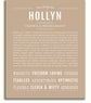 Hollyn Personalized Name Meaning Art Prints – Name Stories