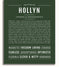 Hollyn Personalized Name Meaning Art Prints – Name Stories