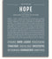 Hope Personalized Name Meaning Art Prints – Name Stories