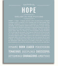 Hope Personalized Name Meaning Art Prints – Name Stories