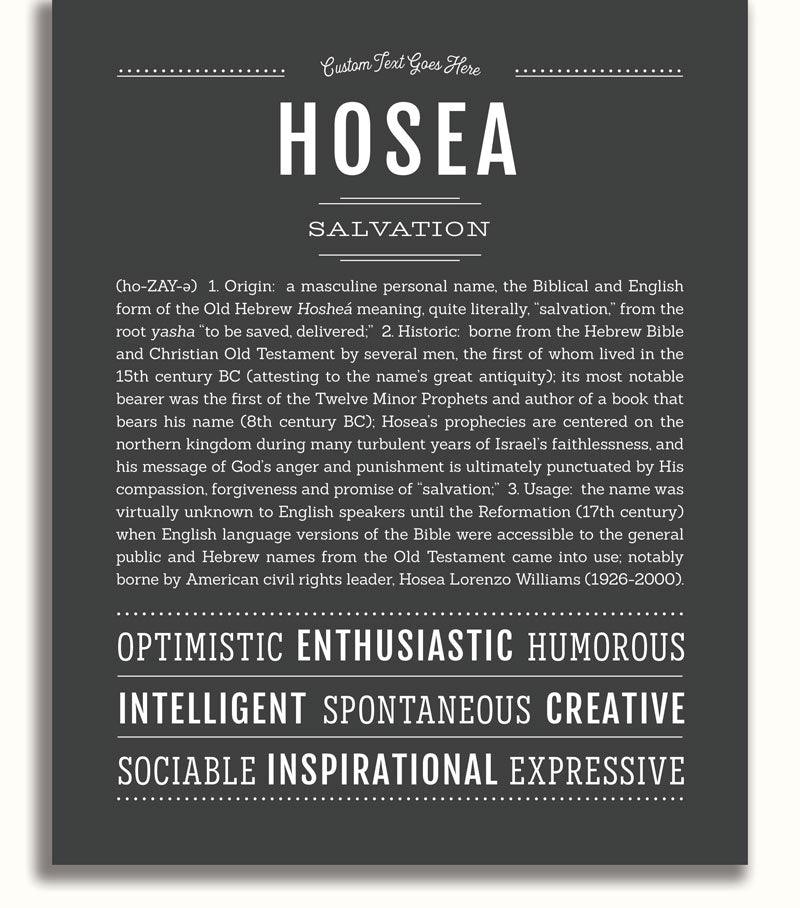 Hosea Personalized Name Meaning Art Prints – Name Stories