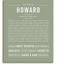 Howard Personalized Name Meaning Art Prints – Name Stories