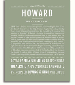 Howard | Name Art Print – Name Stories