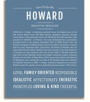 Howard Personalized Name Meaning Art Prints – Name Stories