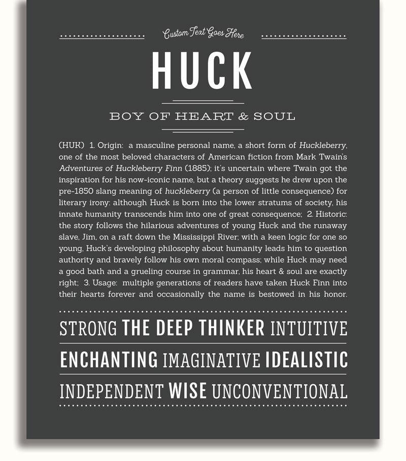 Huck | Name Art Print – Name Stories