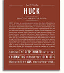 Huck | Name Art Print – Name Stories