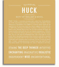Huck Personalized Name Meaning Art Prints – Name Stories