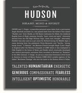 Hudson Personalized Name Meaning Art Prints – Name Stories