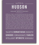 Hudson Personalized Name Meaning Art Prints – Name Stories
