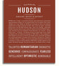 Hudson Personalized Name Meaning Art Prints – Name Stories