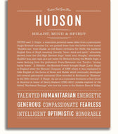 Hudson Personalized Name Meaning Art Prints – Name Stories