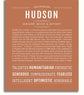 Hudson Personalized Name Meaning Art Prints – Name Stories