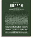Hudson Personalized Name Meaning Art Prints – Name Stories