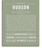 Hudson Personalized Name Meaning Art Prints – Name Stories