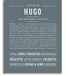 Hugo Personalized Name Meaning Art Prints – Name Stories
