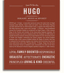 Hugo Personalized Name Meaning Art Prints – Name Stories