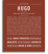 Hugo Personalized Name Meaning Art Prints – Name Stories