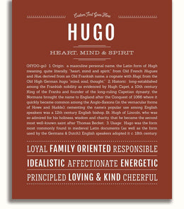 Hugo | Name Art Print – Name Stories