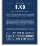 Hugo Personalized Name Meaning Art Prints – Name Stories