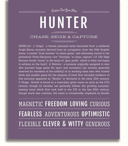 Hunter (female) | Name Art Print – Name Stories