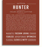Hunter Personalized Name Meaning Art Prints – Name Stories
