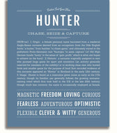 Hunter Personalized Name Meaning Art Prints – Name Stories