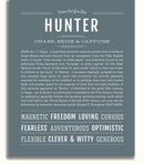 Hunter (male) | Name Art Print – Name Stories