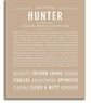 Hunter Personalized Name Meaning Art Prints – Name Stories