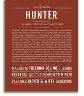Hunter (male) | Name Art Print – Name Stories
