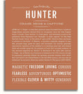 Hunter (male) | Name Art Print – Name Stories