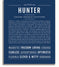 Hunter (male) | Name Art Print – Name Stories