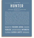 Hunter Personalized Name Meaning Art Prints – Name Stories