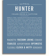 Hunter Personalized Name Meaning Art Prints – Name Stories