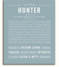Hunter (male) | Name Art Print – Name Stories