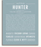 Hunter (male) | Name Art Print – Name Stories