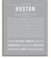 Huston Personalized Name Meaning Art Prints – Name Stories