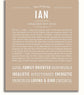 Ian Personalized Name Meaning Art Prints – Name Stories