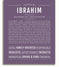 Ibrahim Personalized Name Meaning Art Prints – Name Stories