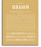 Ibrahim Personalized Name Meaning Art Prints – Name Stories