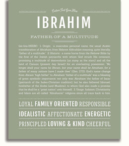 Ibrahim | Name Art Print – Name Stories