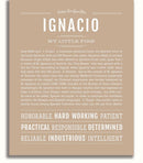 Ignacio Personalized Name Meaning Art Prints – Name Stories