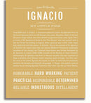 Ignacio Personalized Name Meaning Art Prints – Name Stories