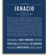 Ignacio Personalized Name Meaning Art Prints – Name Stories