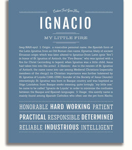 Ignacio Personalized Name Meaning Art Prints – Name Stories